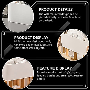 Toyvian Diaper Organizer Box Baby Crib Hanging Diaper Caddy Diaper Storage Bin Nursery Organizers for Changing Table Crib Baby Stroller