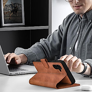 DJBull 2-in-1 Detachable for Samsung Galaxy A14 5G Wallet case with Credit Card Holder【RFID Blocking】,Flip Folio Book PU Leather Protective Cover Women Men for Samsung A14 Phone case Light Coffee