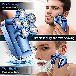 Head Shavers with Fast Charge, Senignol Bald Head Shavers for Men, IPX7 Waterproof Electric Razor for Men, Rechargeable Body Trimmer Hair Clipper Beard Trimmer, Valentines Day Gifts