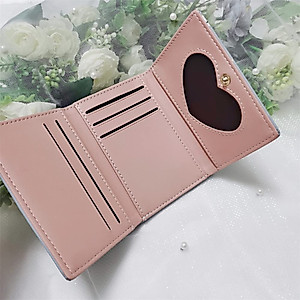 Wolyepor Cartoon Print Wallet Cute Tri-fold Wallet Multi-Card Purse for Christmas Birthday Gift(Black)