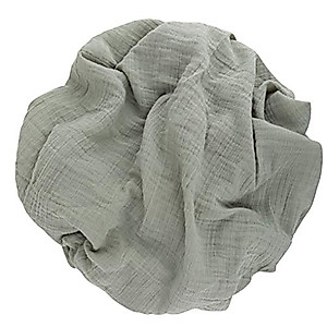 Ely's & Co. Muslin Swaddle Blanket 2-Pack — 100% Cotton Muslin Extra-Large Swaddle Blankets (47” x 47”) Watercolor Eucalyptus Print & Solid Sage