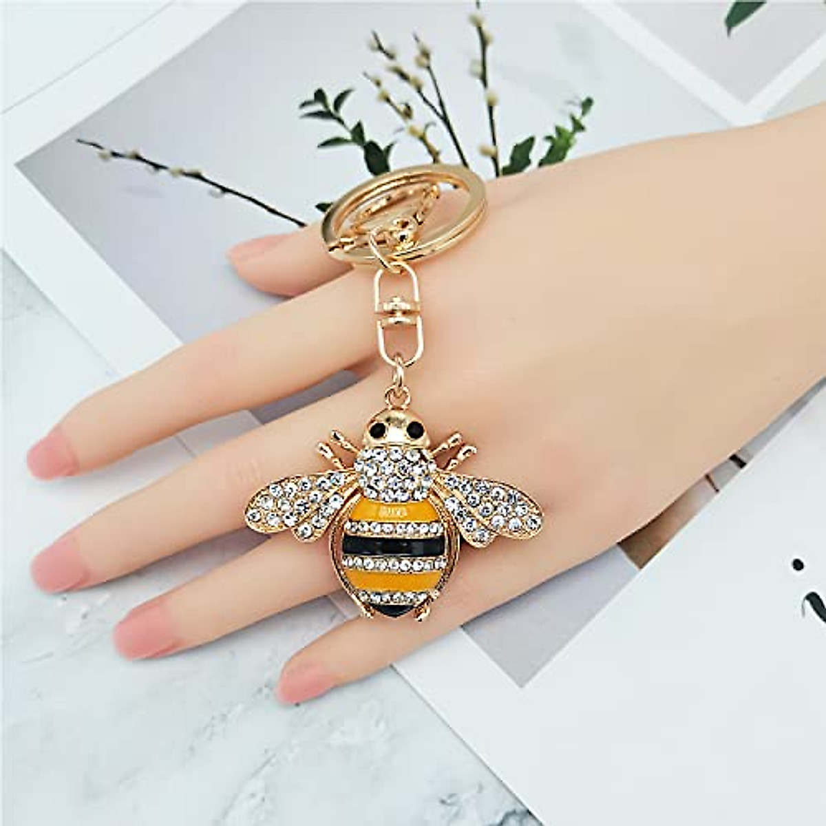 Keepdowin Key Chains Women Cute Keychains for Women Funny Anime Keychain for Her Sister Girl Birthday Gift Bag Wallet Accessories (Yellow Bee)