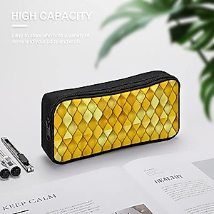 Gold Fish Scale Pencil Case Pencil Pouch Coin Pouch Cosmetic Bag Office Stationery Organizer