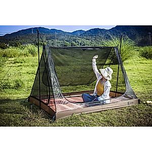 OneTigris 2 Person Mesh Tent, 3 Openings Screen Shelter with Waterproof Bathtub Floor for Outdoors Camping Lightweight Backpacking Thru-Hiking Travel Patio
