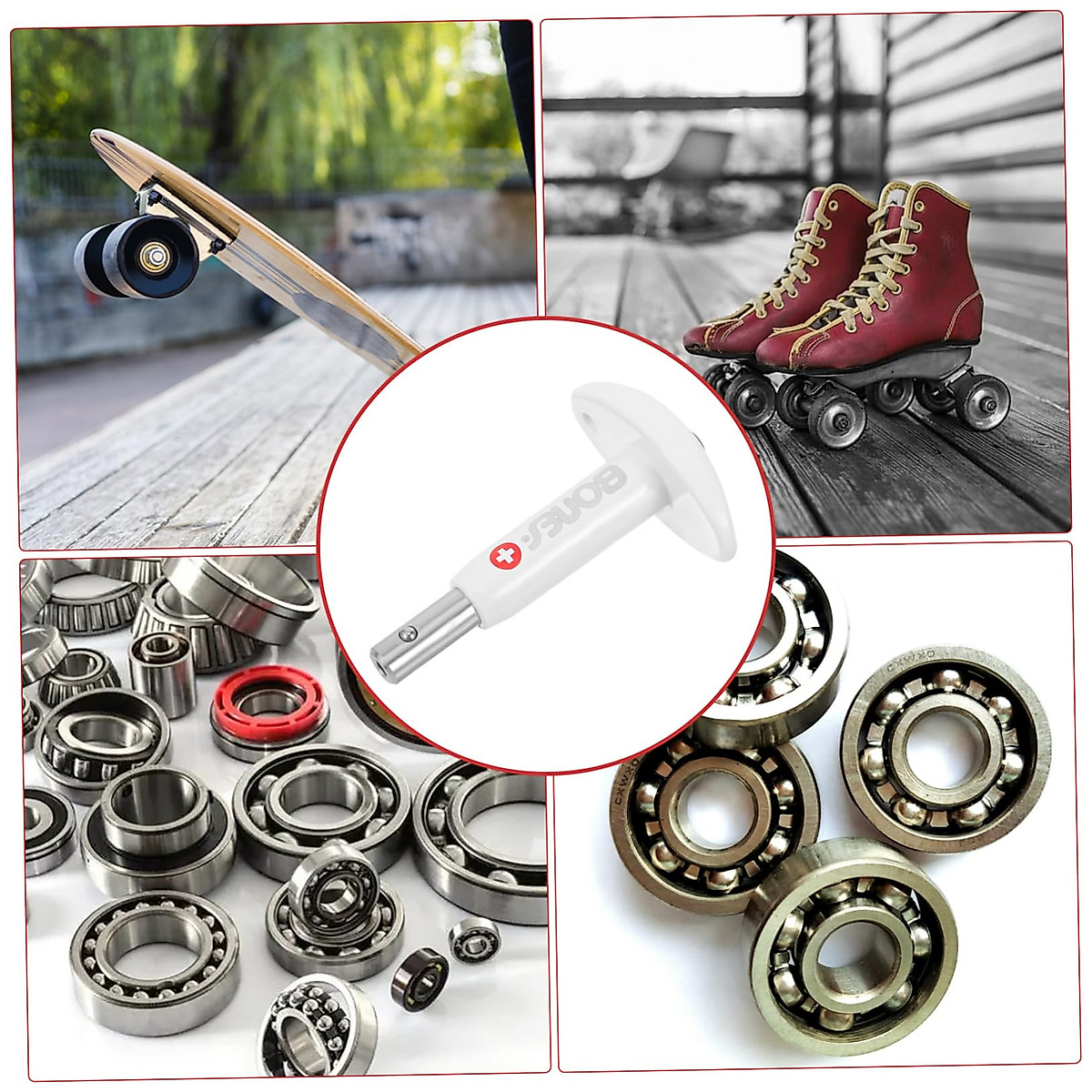 MERRYHAPY Skateboard Remover Tools Skate Disassemble Tool Bones Bearing Tool Wheel Bearing Puller Seal Puller Roller Skating Accessories Bearing Supplies Bearing Removal Tool Hub White Metal