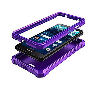 for Nokia C100 Case,Nokia C100 Phone Case with Screen Protector,Front Back Full Body Protective Design Frosted PC Back Soft TPU Bumper Raised Corner Shockproof Phone Cover Case for Nokia C100 Purple