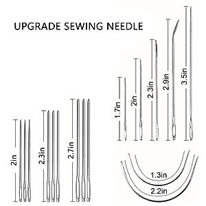 34 Pack Upholstery Repair Kit, Leather Craft Sewing Tools Needles Canvas Thread and Needles Tape Measure Stitching Needles for Leather Repair Kit