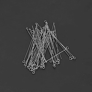50PCS Reusable Inoculating Loops and Needle Set Laboratory Nichrome Inoculating Needle Tips Cell Streaking Lab Tools(2mm)