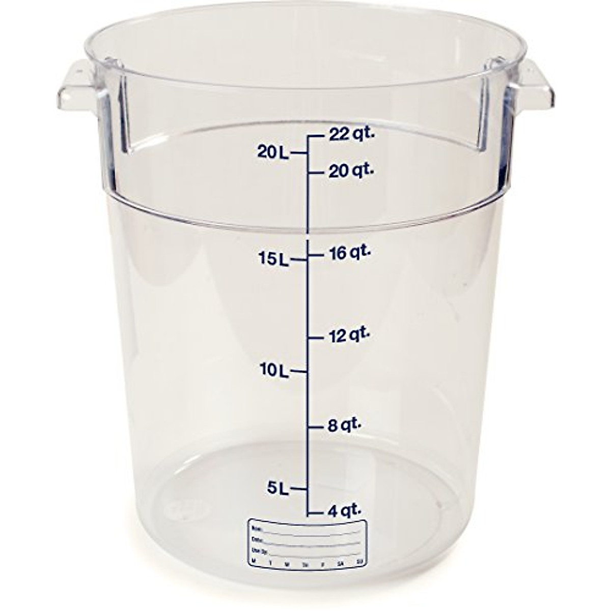 Carlisle FoodService Products Storplus Round Food Storage Container with Stackable Design for Catering, Buffets, Restaurants, Polycarbonate (Pc), 22 Quart, Clear