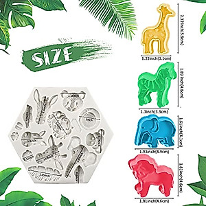 JeVenis Set of 5 Jungle Safari Animal Cake Mold Jungle Safari Animal Cupcake Decoration Jungle Animals Cookie Cutters Jungle Safari Animal Cake Decoration for Jungle Safari Animal Party Baby Shower