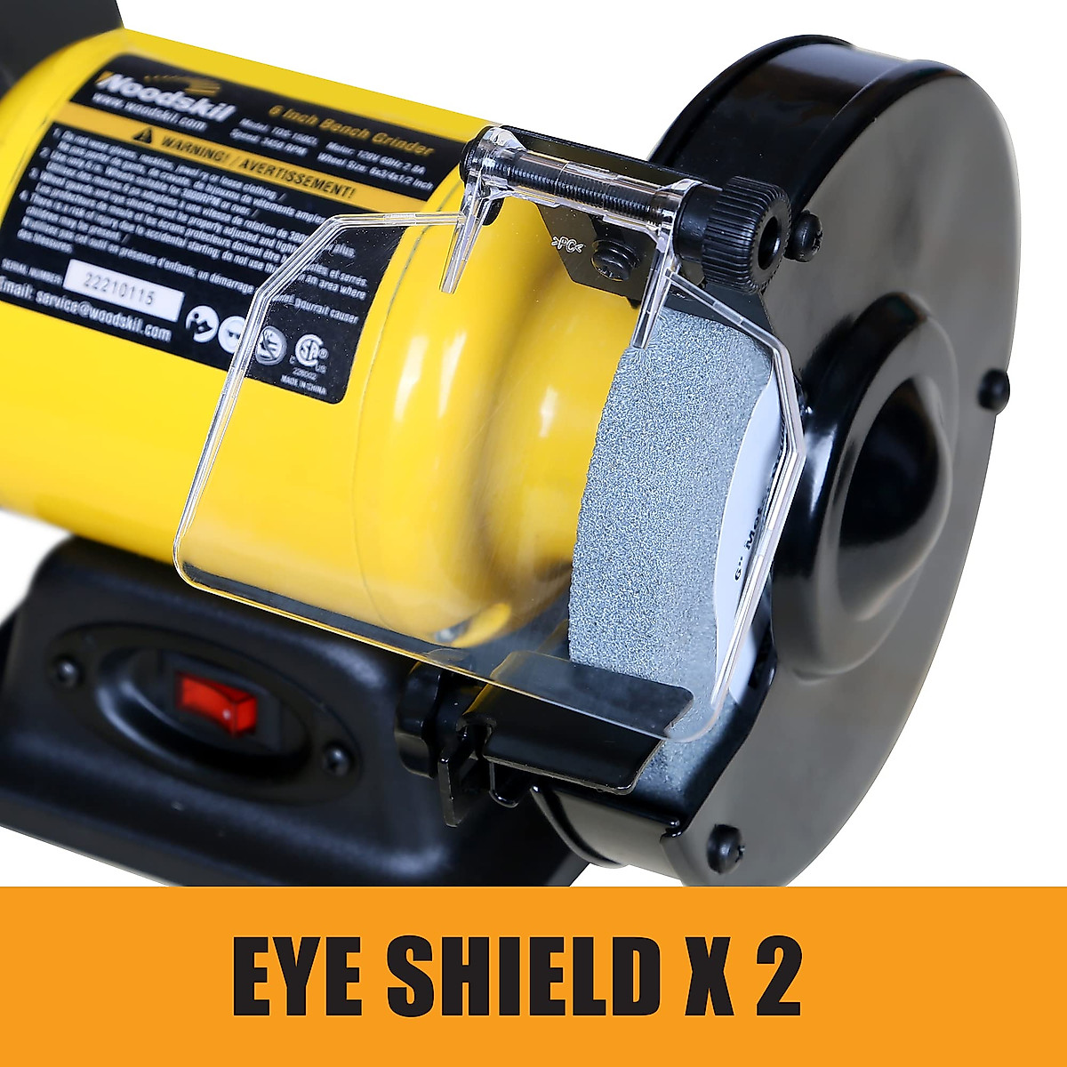 Woodskil 2.8Amp 1/2HP 6-Inch High-Speed Bench Grinder, CSA Listed, Table Grinder for sharpening