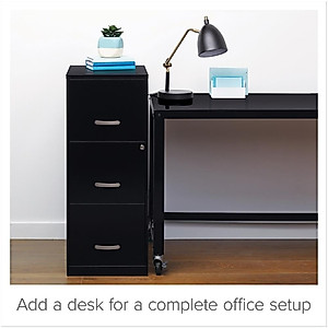 Office Designs Cooper 3 Drawer Letter File Cabinet in Black