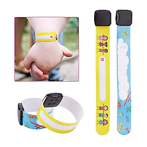 8 Pieces Child Safety ID Wristband, Emergency Identification Bracelets Reusable Waterproof Handwritten Brands Safety Armband for Kids or Old Men (8)