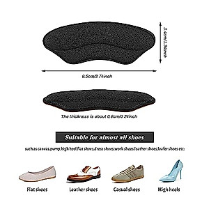 Heel Pads for Shoes That are Too Big - 4 Pairs Foamed Cotton Heel Cushions for Pain Relief & Tighter Fit - Heel Grips for Men Women's Shoes (Pale Apricot)