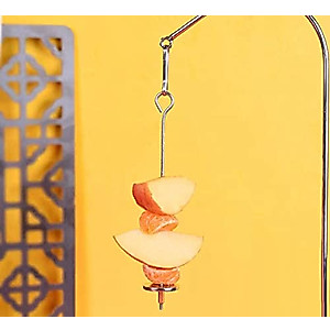 Pet Bird Food Fork Stainless Steel Hanging Bird Treat Feeders Bird Treat Skewer Parrot Foraging Toy for Parrots Cockatoo Cockatiel