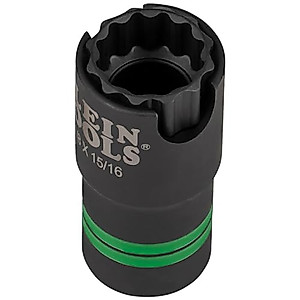 Klein Tools 66090 1/2-Inch Impact Socket Set, 2-in-1 Slotted Design, 12-Point Deep Sockets, for Impact Wrenches, Includes Tool Case, 6-Piece