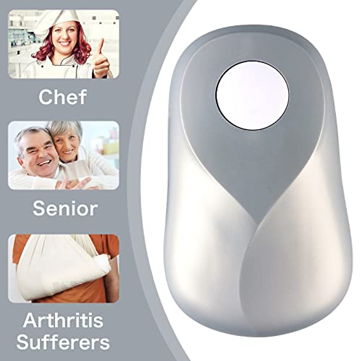Electric Can Opener - Vcwtty One Touch Battery Operated Handheld Can Opener for Any Size, No Sharp Edge, Food-Safe, Seniors, Arthritis and Chef, Kitchen Best Gadget (Mini Silver)