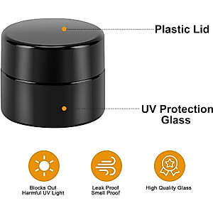 (24 Packs) Green Nexus 5g/5ml UV Protection Glass Jars for Lip Balm, Lotion, Oil, Cream & Cosmetics Enhanced Cap (2024)