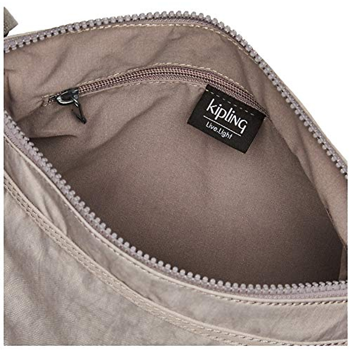 Kipling womens WomenÂ’s Aisling Bag, Lightweight Everyday Purse, Nylon Shoulder Crossbody Bag, Grey Gris, 12 L x 8.87 H 4 D US