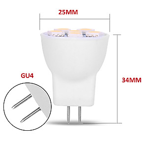 MR8 Light Bulb LED Replacement for Mini Halogen Recessed Lamps 12 Volt 1" Diameter GU4 RV Boat Camper Yacht Train Motor Home Interior Tiny House Ship Van Truck Sprinter Lighting - Warm White - 2 Pack