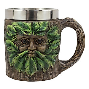 Ebros Gift Whimsical Magic Forest Spirit Chibi Greenman Drink Mug With Tree Bark Design Texture Beer Stein Tankard Coffee Cup 16oz Fantasy Willow Of The Wisteria Woods