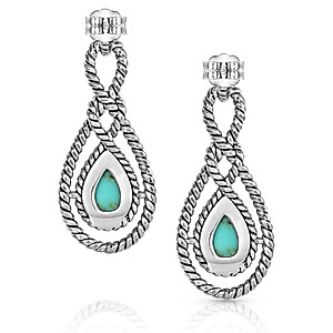 Montana Silversmiths Western Lifestyle Turquoise Post/Stud Earrings (Bowline Knot)