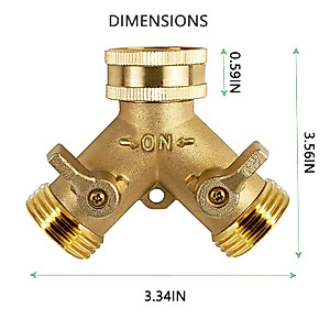 VankRing Garden Hose Y Splitters 2 Way Heavy Duty Brass 3/4" Water Splitter, Garden Water Timer, 2 Kink-Free Faucet Extension Hose Protector with 1 Set Garden Hose Quick Connectors