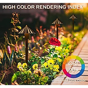 CLOUDY BAY 3000K/4000K/5000K Selectable LED Landscape Pathway Light for Yard Patio,5W 12V~15V AC/DC Low Voltage Path Lighting, Waterproof,6 Pack