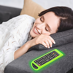 2 Pack Remote case for Samsung TV Controller, Silicone Remote Cover for BN59-01199F Samsung Remote Control, Smart TV Remote Skin Sleeve Glow in The Dark Green and Sky
