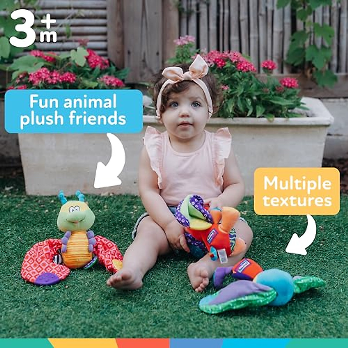 Nuby Teether Tugz Plush Silicone Teething Toy - Baby Teething Toy - 3+ Months - Bee