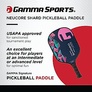 GAMMA Shard NeuCore Pickleball Paddles with Honeycomb Grip, Textured Graphite Surface, Pink - USAPA-Approved Pickleball Paddle with Thicker Large-Cell Core - Premium Pickleball Equipment