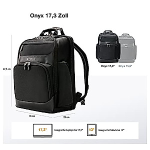Everki Onyx Premium Business Executive 17.3-Inch Laptop Backpack, Ballistic Nylon and Leather, Travel Friendly (EKP132S17), Black