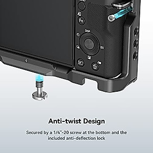 SMALLRIG ZV-E10 Cage with Silicone Handle and Built-in Threaded Holes, Cold Shoe and Quick Release Plate for Sony ZV-E10-3538