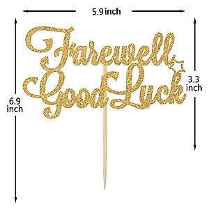 Betalala Farewell Good Luck Cake Topper, Congrats Grad 2021, Happy Retirement, 2021 Graduation Retirement Party Decorations Gold Glitter.