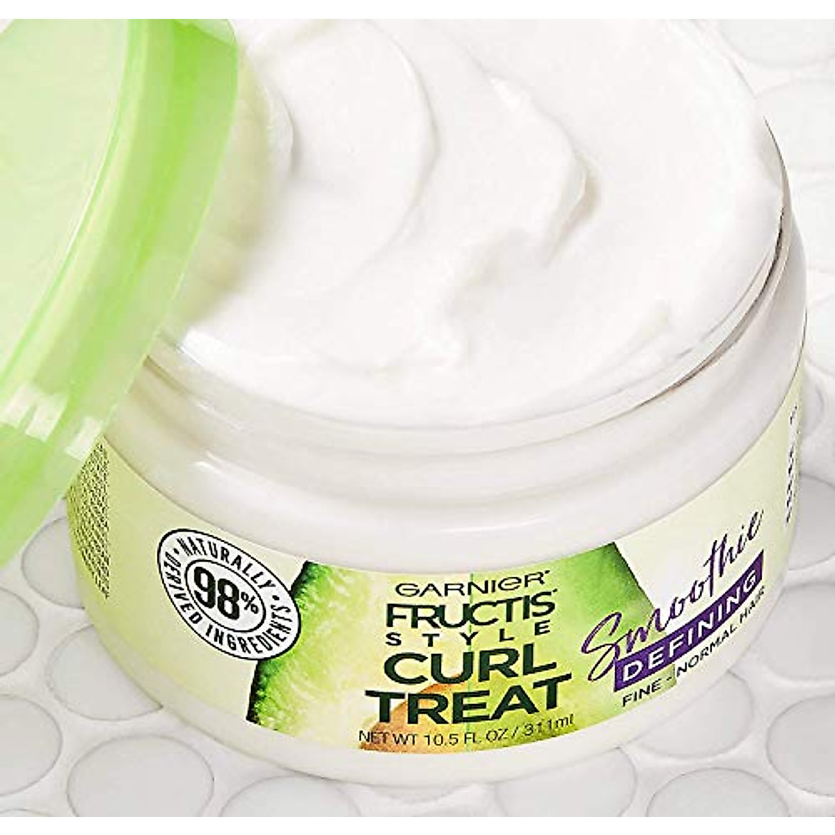 Garnier Hair Care Fructis Curl Nourish Shampoo, Conditioner, & Natural Styling Curl Treat Smoothie, Nourish for Frizz Resistant Curls, Frizz Free up to 24 Hours, Paraben Free,1 Kit