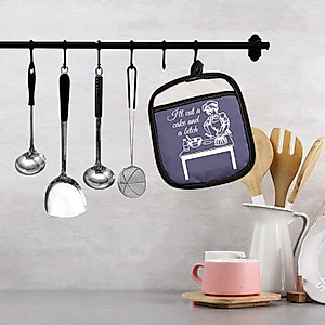 Novelty Baking Gift Heat Resistant Potholder Oven Pads with Pocket I’ll Cut A Cake and A Bitch Funny Baker Gift (I'll Cut a Cake and a Bitch)