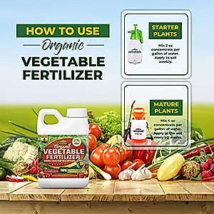 PetraTools Organic Liquid Vegetable Fertilizer, Organic Liquid Fertilizer for Vegetables, Liquid Seaweed Plant Food for Vegetables, 3-3-2 NPK All Purpose Organic Fertilizer Made in The USA (8 oz)