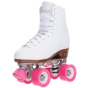 CHICAGO Skates Premium White Quad Roller Skates for Girls and Women Beginners Classic Adjustable High-Top Design for Indoor or Outdoor Skates and Roller Derby