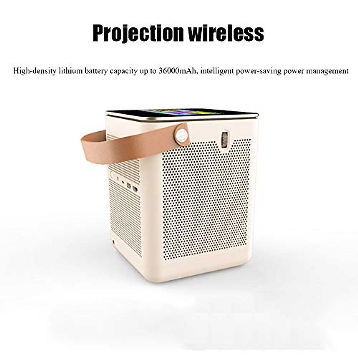 XUNMAIFPT Full HD Projector, Intelligent Android 4.4 System Projector HD Mobile Portable LED Projector, Audio Jack, MicroUSB, USB2.0, HDMI2.0 Intelligent