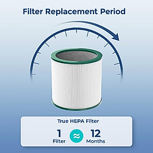 Fil-fresh 2-Pack TP01 TP02 Replacement Filter Kit, Compatible with Dyson Pure Cool Air Purifier, H13 True HEPA Filters and Activated Carbon, Replace 968126-03