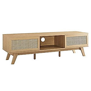 Modway Soma Rattan TV Stand, 60", Oak