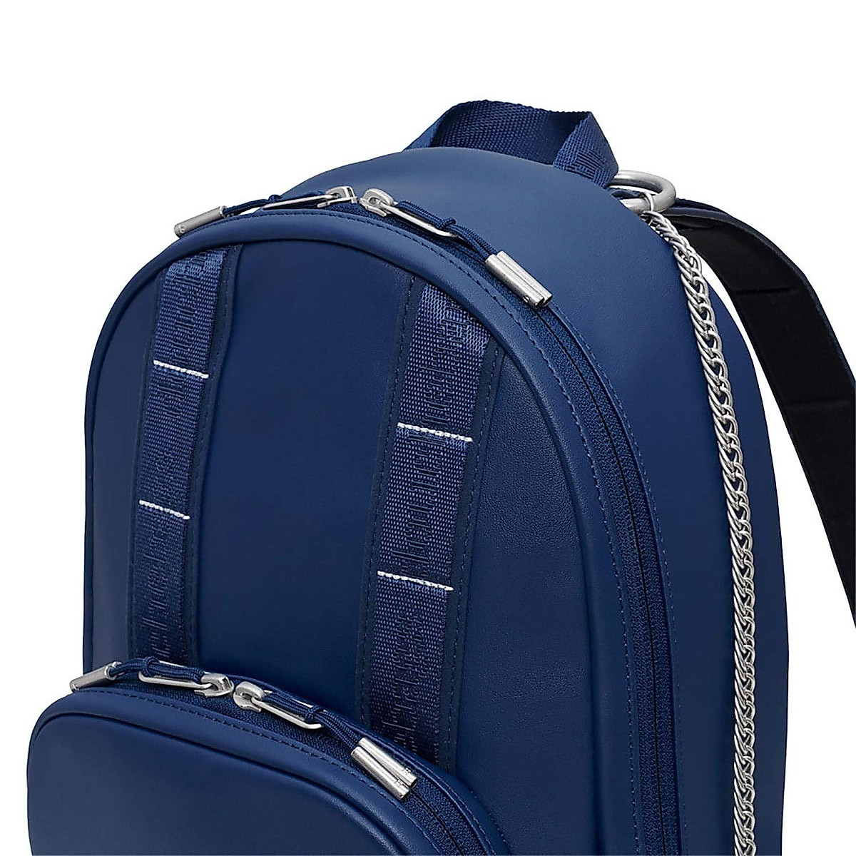 Db the Petite Mini Vegan Leather Backpack Bag with Premium Metal Zips and Detachable Shoulder Chain, Deep Sea Blue