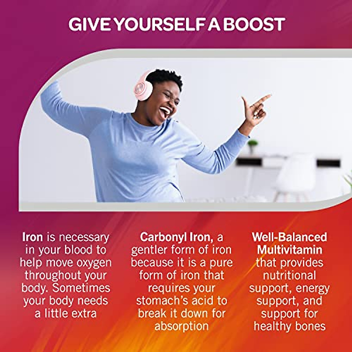 Geritol, Multivitamin Supplement, Contains B-Vitamins, Antioxidants, Vitamins C, E & D and Iron, 26 Essential Vitamins and Minerals, Gluten-Free, Non-GMO, No Artificial Sweeteners, 40 Tablets