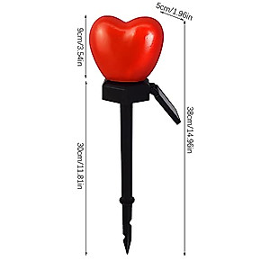 Valentine's Day Decors Outdoor Solar Garden Lights Stakes Heart Shape Lights for Patio Lawn Pathway Backyard, 1 PCS