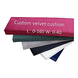 Ginsimar Custom Size Velvet Bench Cushion for Indoor/Outdoor Patio Furniture High-Resilience Durable Foam Disassembly Cleaning Trapezoid Bay Window Seat Cushions Non Slip Kitchen Bench Pad