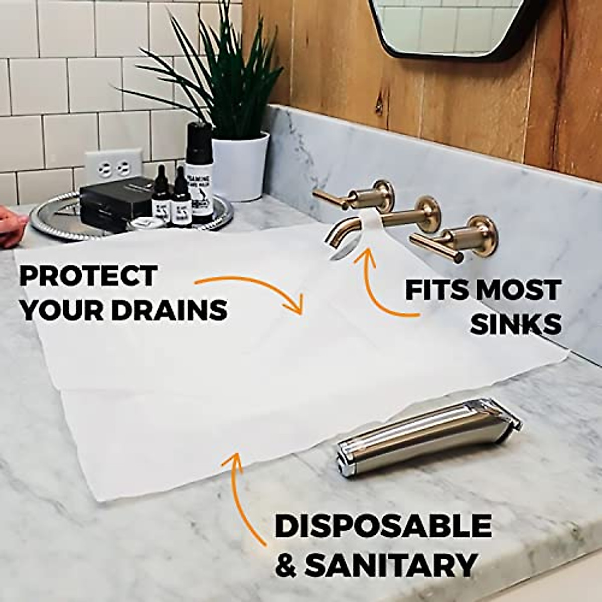 Beard Butler Disposable Beard Hair Catcher (18 Sheets) – Beard Bib - Beard Apron Alternative – Mens Beard Care – 100% Biodegradable Tissue – Buzz, Catch Toss