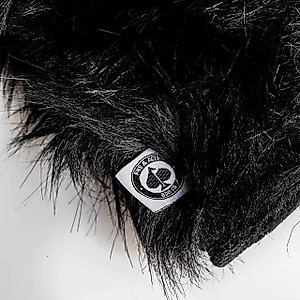 Pins & Aces Black Fuzzy Golf Head Cover - Premium, Hand-Made Faux Hair Headcover - Funny, Tour Quality Golf Club Cover - Style and Customize Your Golf Bag (Driver)