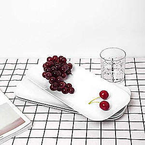 KOXIN-KARLU Melamine Trays, 14.75-inch Serving Trays and Platters, set of 3 White | Hammered Style, 100% Melamine, BPA Free