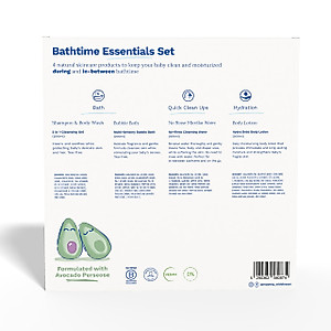 Mustela Baby Bath Time Essentials Gift Set - Natural & Plant-Based Baby Skin Care - 4 Items Set