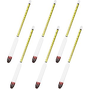 6 Pcs Alcohol Hydrometer 0-200 Proof and Tralle Hydrometer Alcohol Digital Accurate Alcohol Proof Tester for Liquor Wine Brew Beer and Distilling Moonshine Alcoholmeter